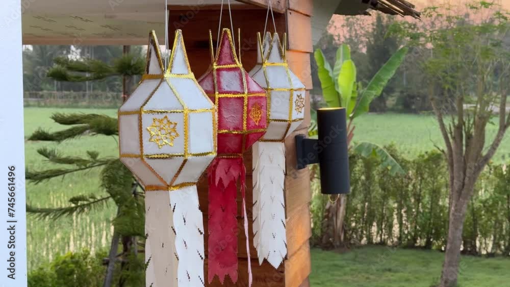 Lamp Box Design in Northern Thailand The artist is unique in art. Stock ...