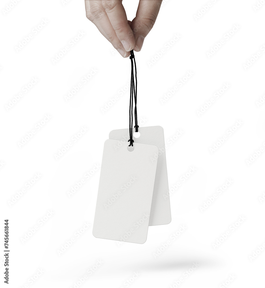 Label Tag mockup template, PNG transparency with shadow Stock Photo ...