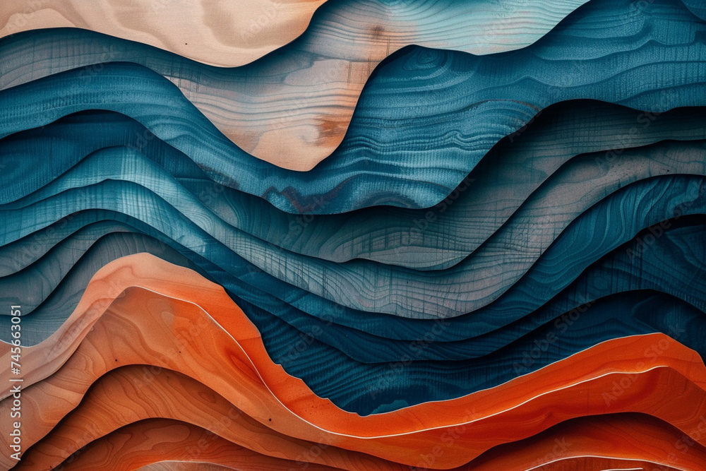 colorful abstract wave background, Blue Wave Fabric Texture Background ...