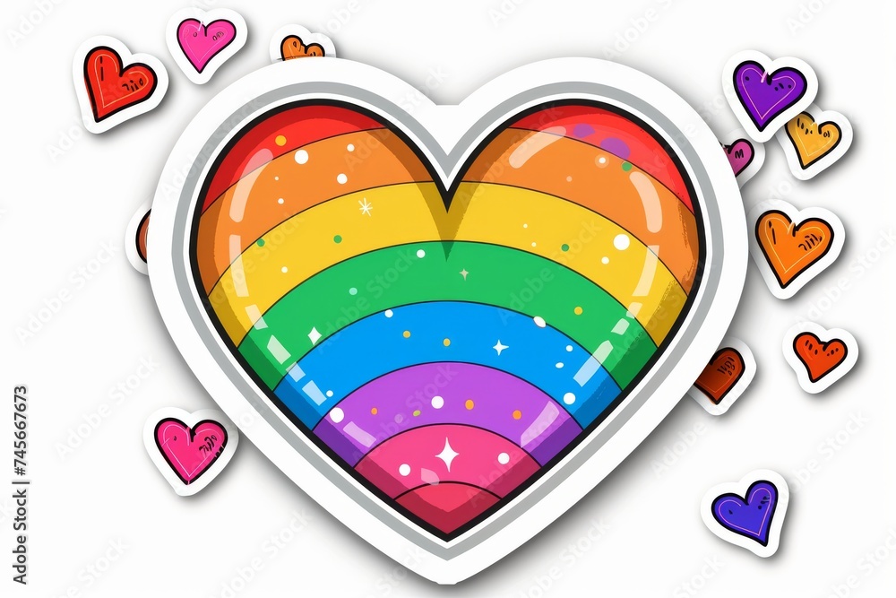 LGBTQ Sticker asexual love design. Rainbow lgbtq pride sticker for mug ...