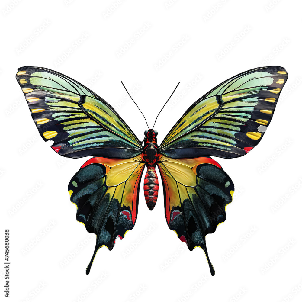 queen alexandra's birdwing butterfly isolated on transparent background ...