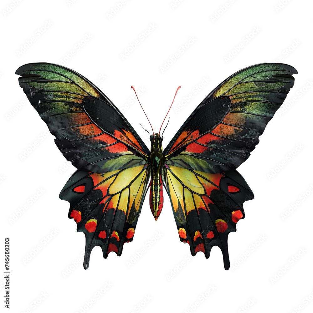 queen alexandra's birdwing butterfly isolated on transparent background ...