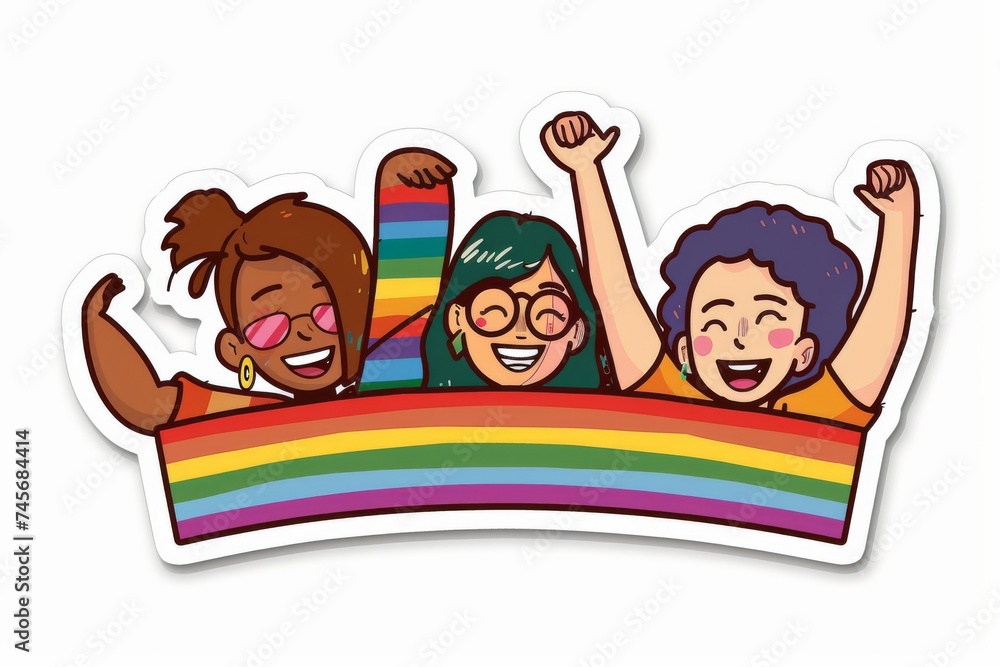 LGBTQ Sticker love community design. Rainbow ace pride sticker motive ...