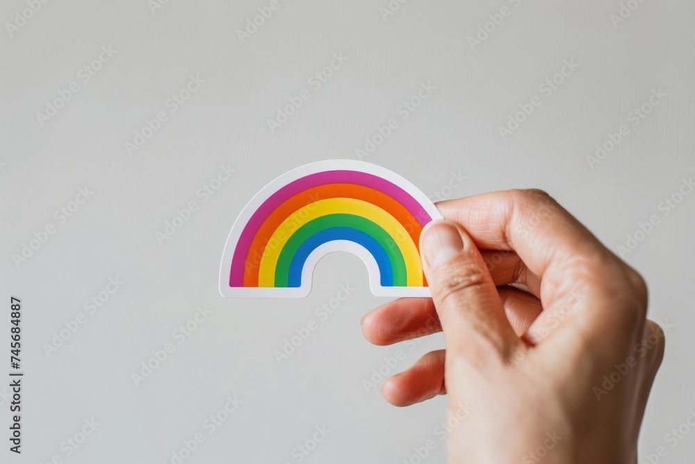 LGBTQ Sticker love occasion design. Rainbow tranquility sticker motive ...