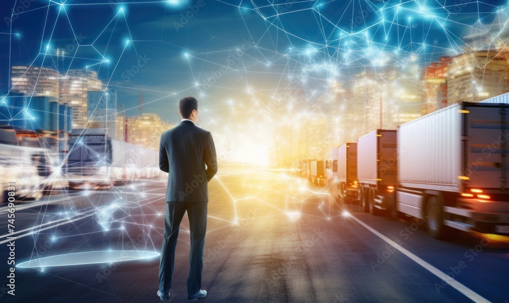 Transport and logistic concept, Manager and engineer checking and ...