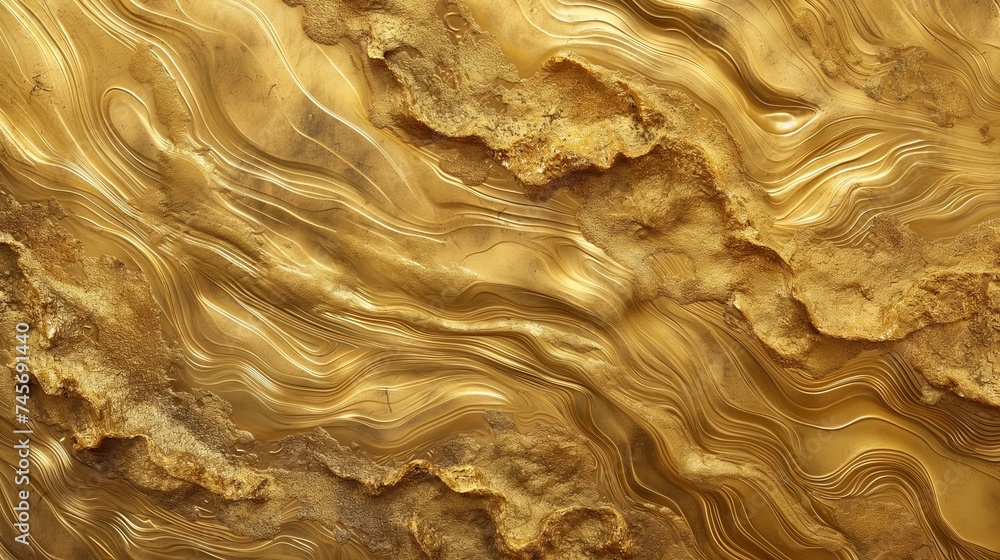 Liquid metal golden abstract background. Luxury header flowing gold ...