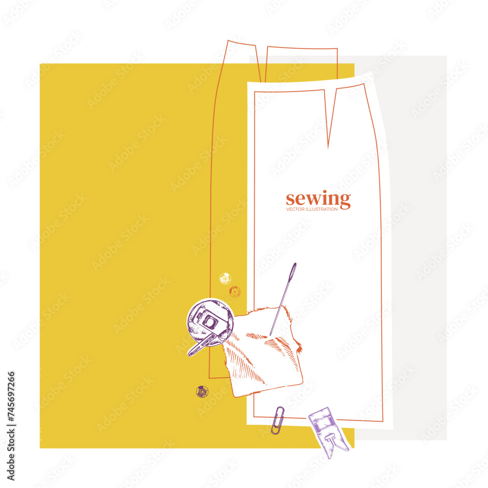 Vecteur Stock Sewing fashionable clothes. Constructing a pattern for ...