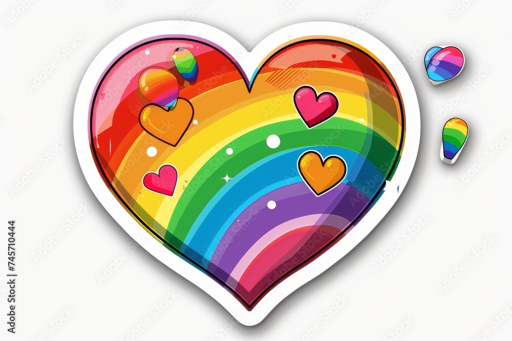 LGBTQ Sticker cheerful sticker design. Rainbow optimistic sticker ...