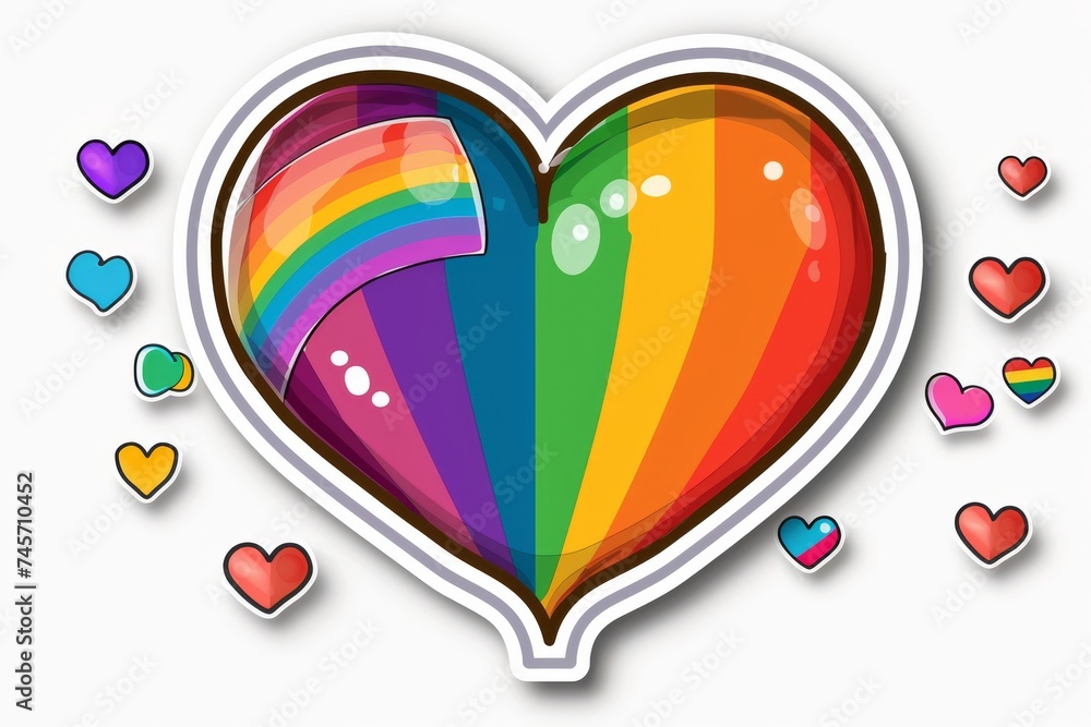 LGBTQ Sticker enthusiastic sticker design. Rainbow breakthrough sticker ...