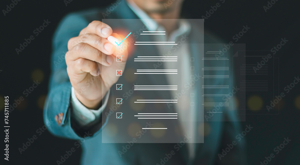 Business performance checklist concept, Document management system ...