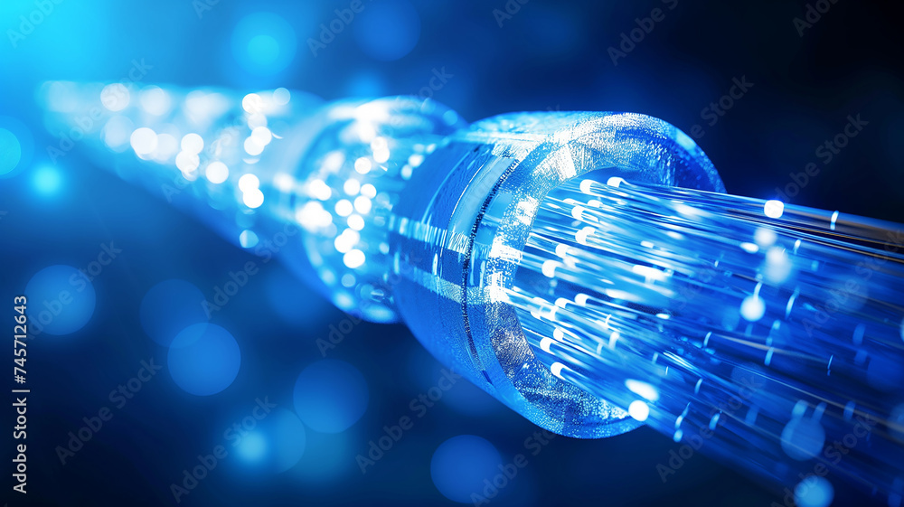 fiber optics cables background with lots spots Stock Photo | Adobe Stock