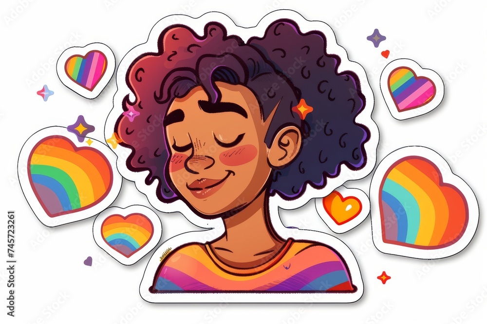 LGBTQ Sticker lgbtq heroes sticker design. Rainbow intense love motive ...