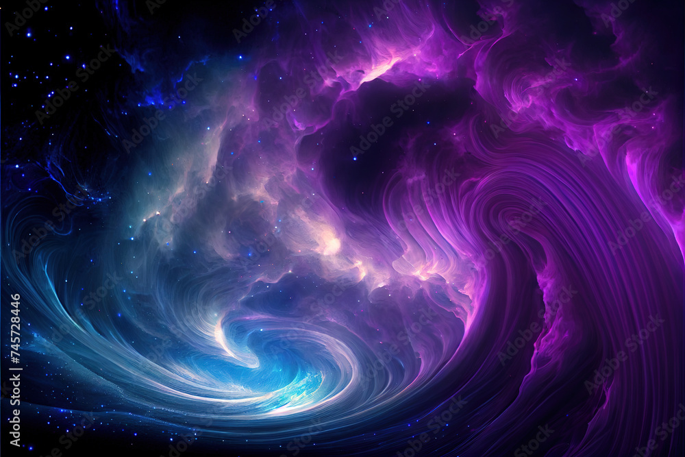 Rainbow nebula background. ai render. Stock Photo | Adobe Stock