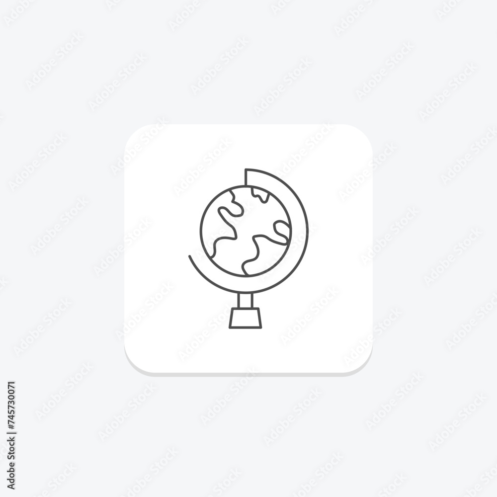 Geography icon, geographical study, geographical research, geographical ...