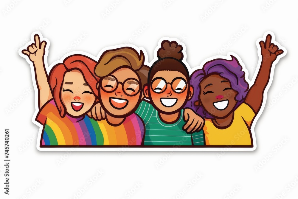 LGBTQ Sticker indebted sticker design. Rainbow self assertion motive ...