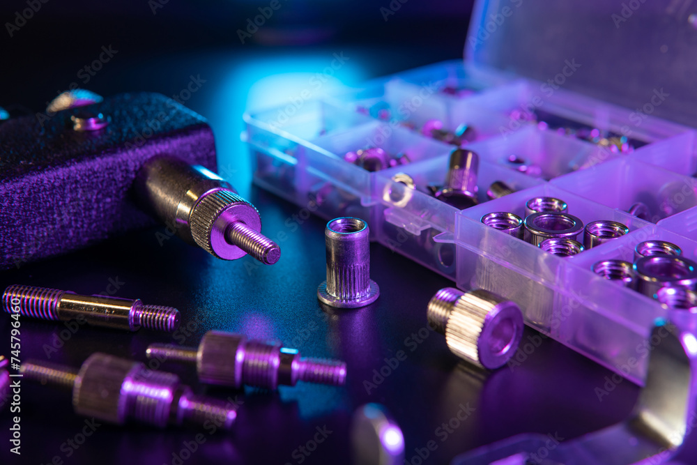 Threaded Insert Riveter Gun Kit. setting tool, nosepieces and inserts ...