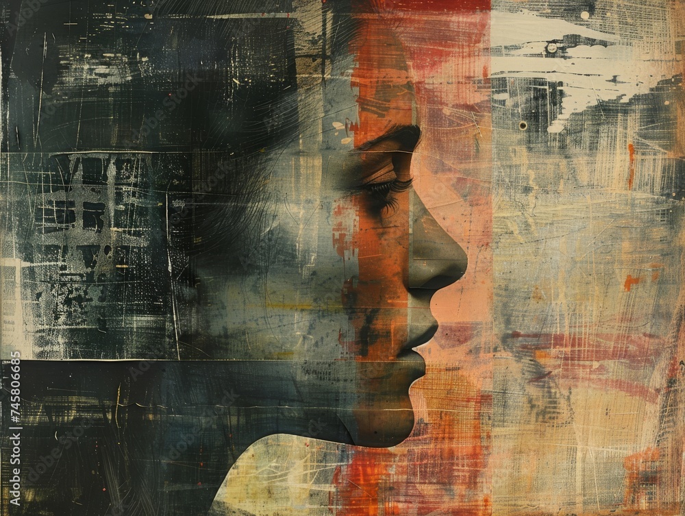 A couples fading relationship shown in a collage, using abstract ...