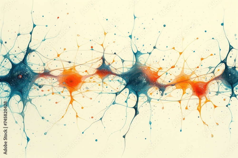 Learning Process illustration. Inside the brain, nerve cells form ...