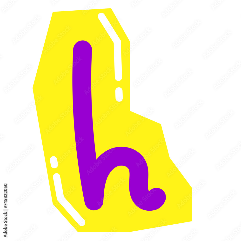 Lowercase Letter h Magazine Cutout Style, Font Cut-out Design Stock ...