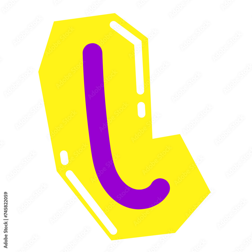 Lowercase Letter l Magazine Cutout Style, Font Cut-out Design Stock ...