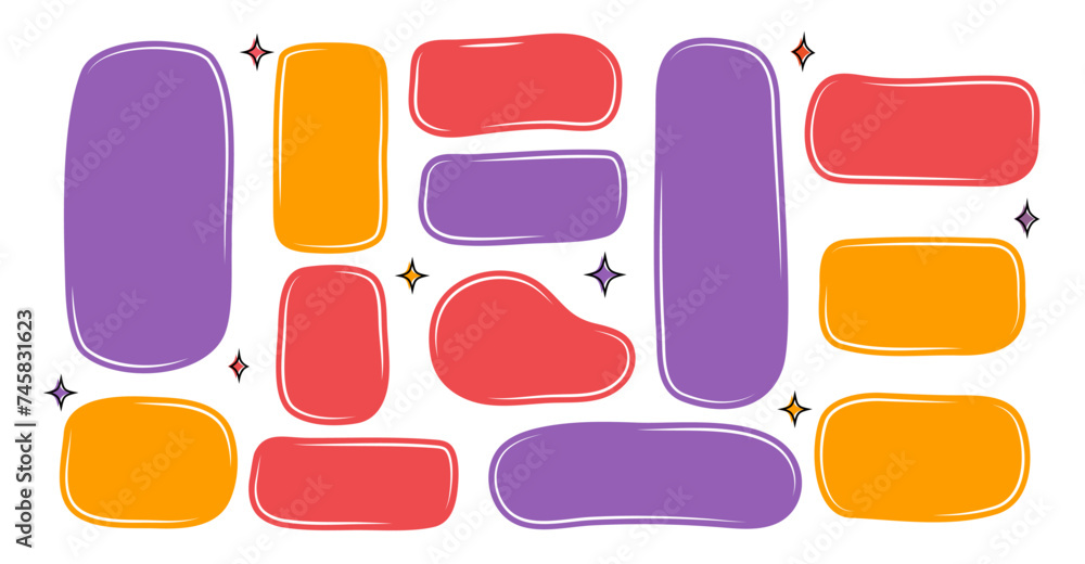 A set of different sizes and types of frames for text. Textbox in ...