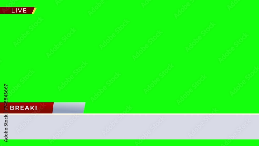 Breaking News - Lower third live breaking news brackground green screen ...