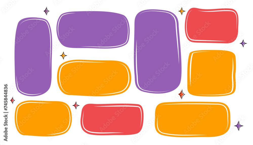 Set of frames for text. Vector illustration. Isolated. Textbox. doodle ...