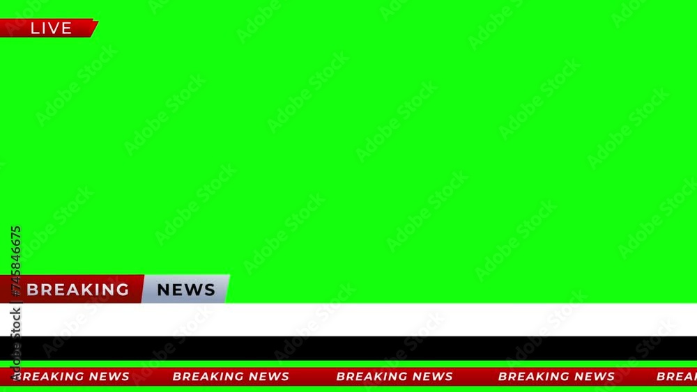 Breaking News - Lower third live breaking news brackground green screen ...