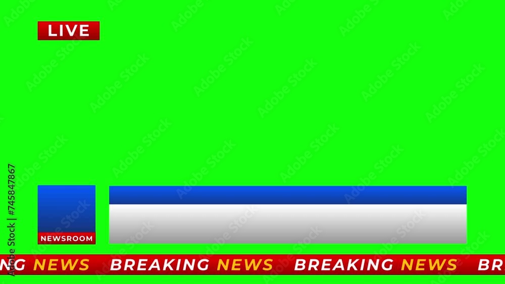 Breaking News - Lower third live breaking news brackground green screen ...