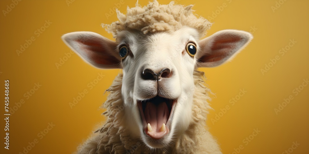 Sheep's Silly Expression: Photo of Sheep Playfully Sticking Out Tongue ...