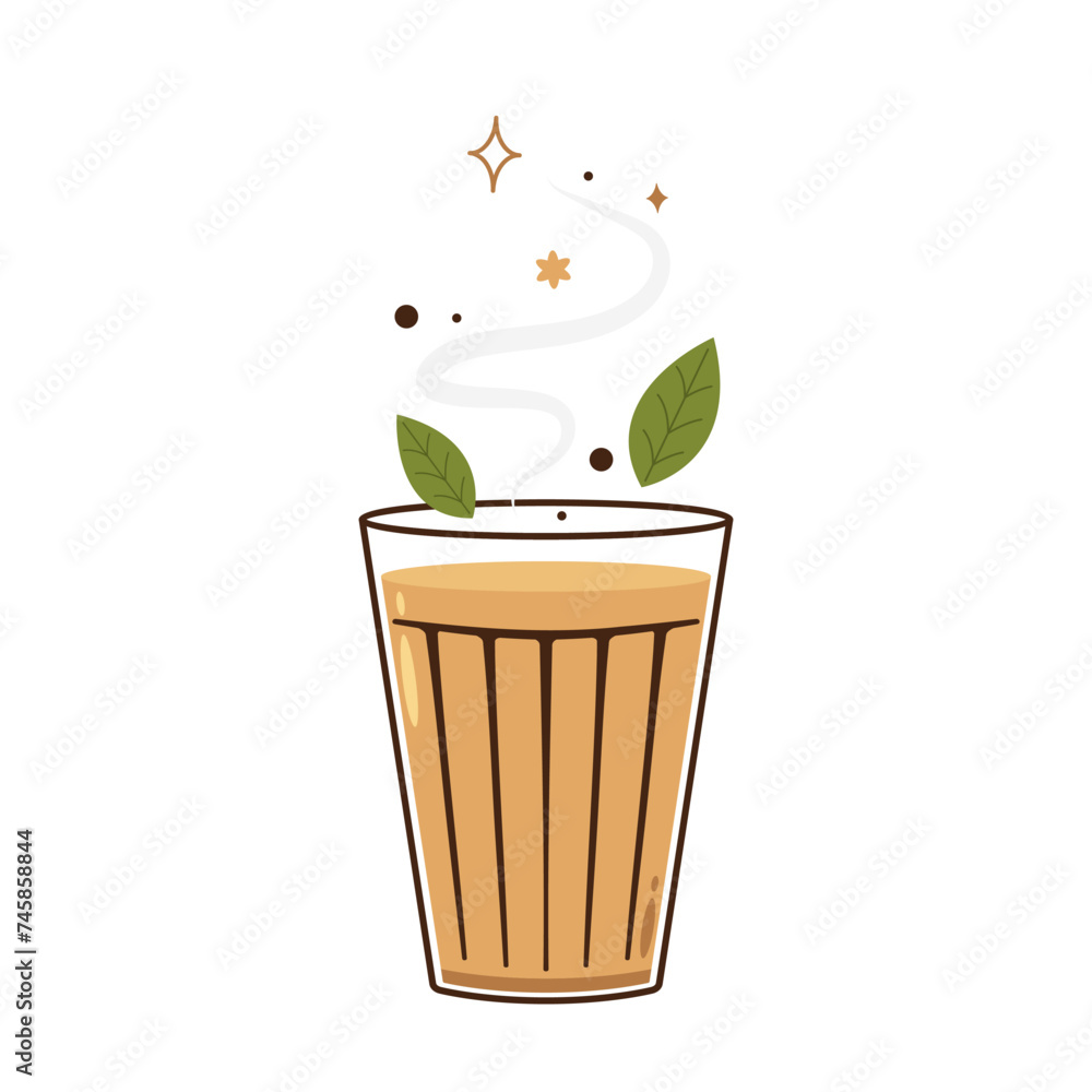 Indian hot drink vector. Indian chai icon. Chai is Indian drink. Kerala ...