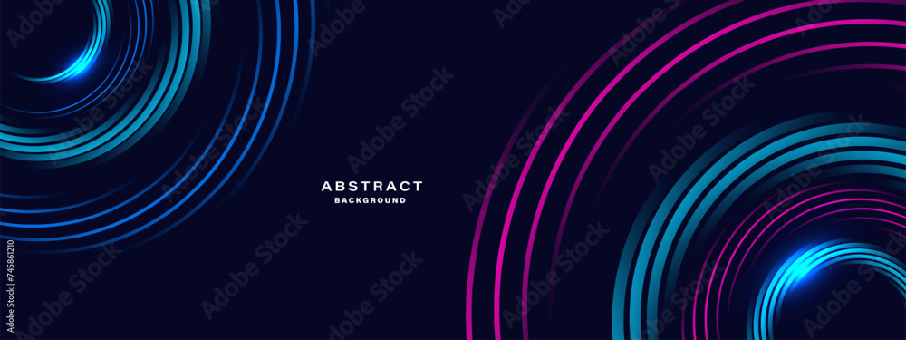 Blue abstract background with spiral shapes. Technology futuristic ...