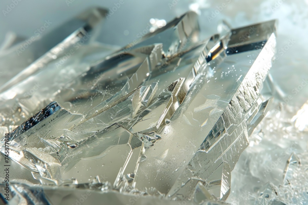 Microscopic view of a shard of glass highlighting its sharp edges and ...
