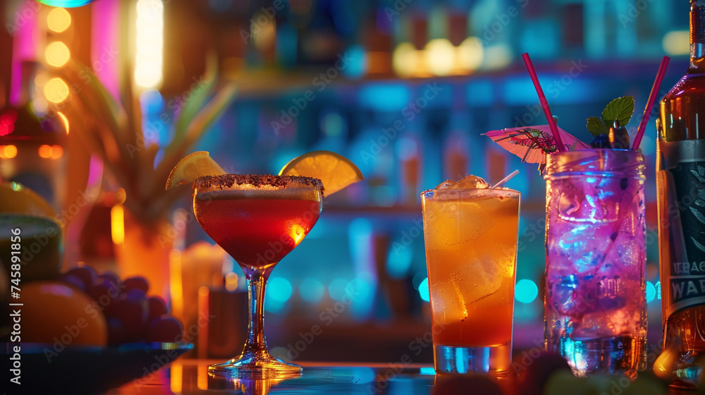 Close-up shots of signature cocktails from around the world, each glass ...