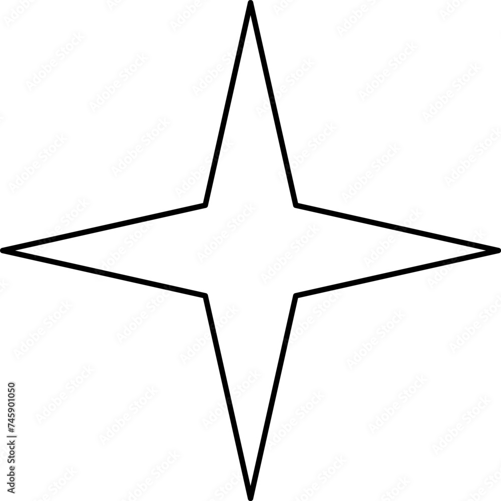 Minimalist line stars icon, twinkle star shape symbols. Minimalist ...