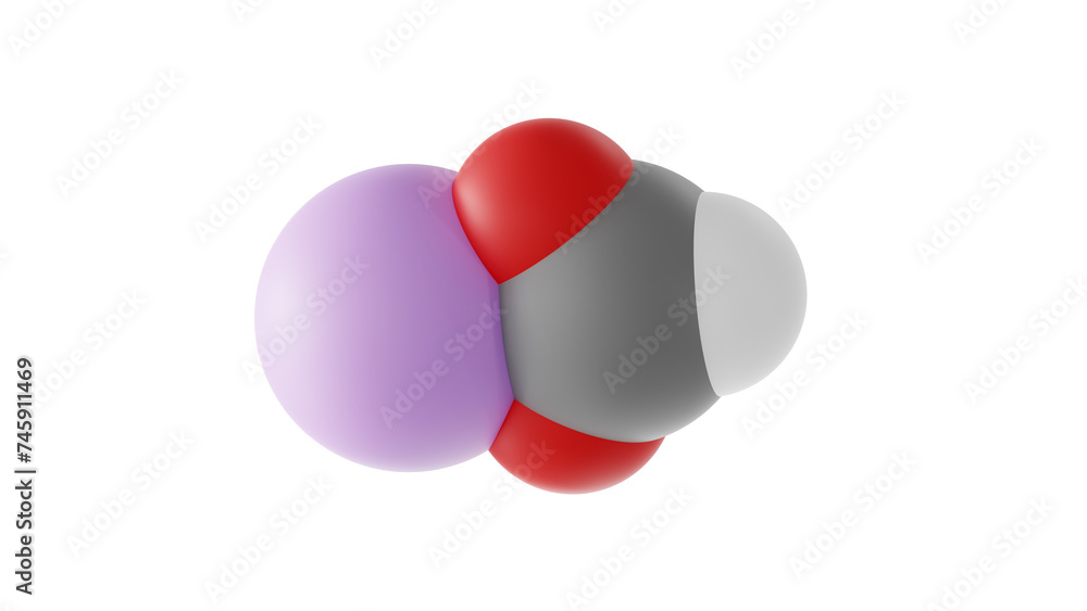 sodium formate molecule, preservative e237, molecular structure ...