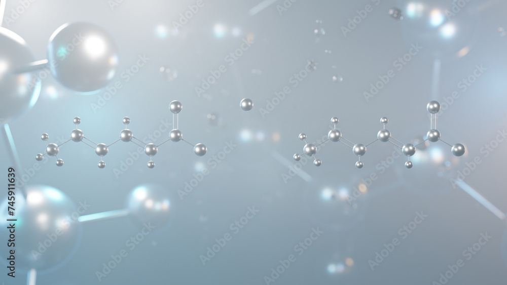calcium sorbate molecular structure, 3d model molecule, food ...