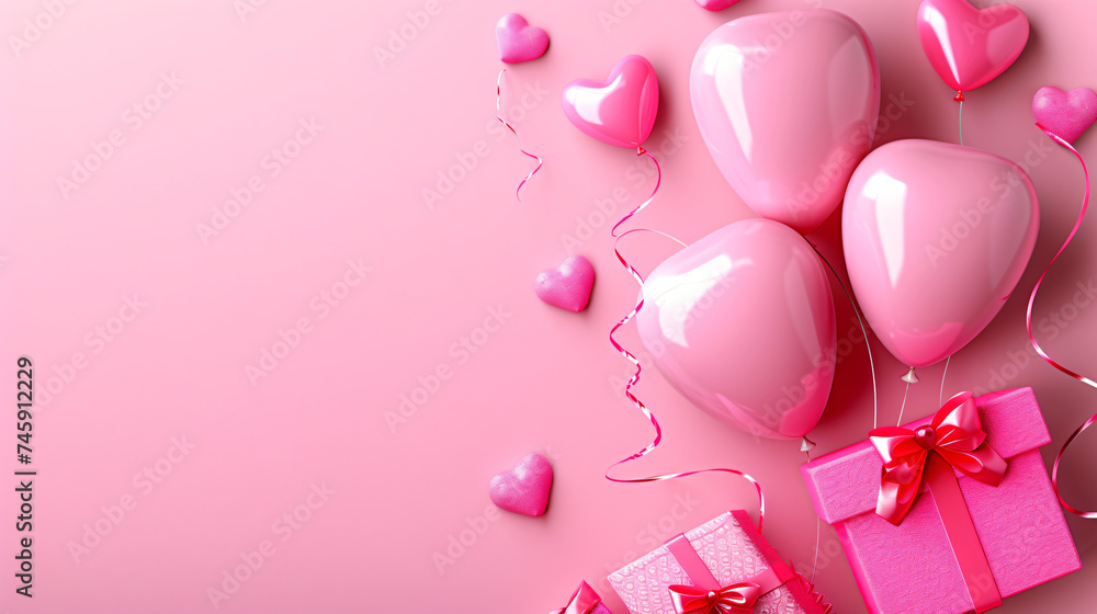 Beautiful pink birthday background with inflatedBeautiful pink birthday ...