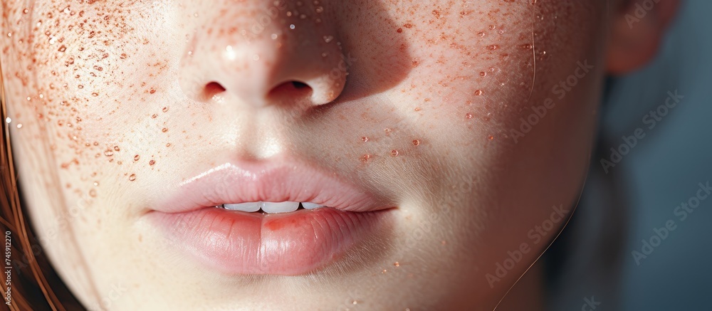 Radiant woman proudly displaying her freckles, a symbol of natural ...