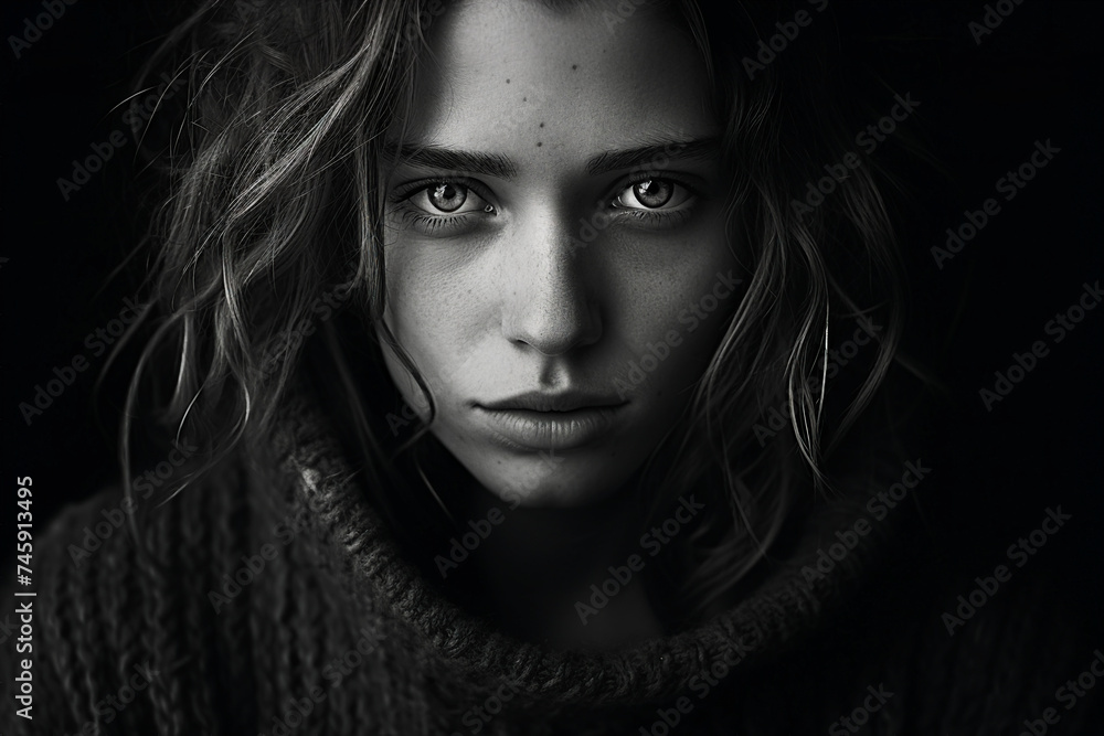 Vulnerable woman experiencing depression and burnout emotional struggle ...