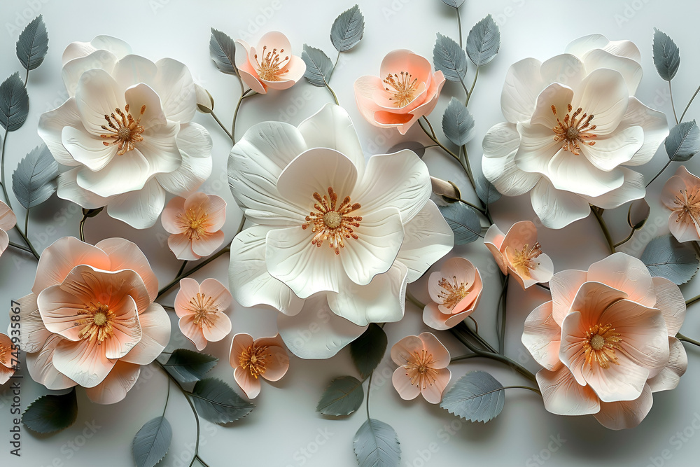 3d mural flower and wallpaper background. Stock Illustration | Adobe Stock