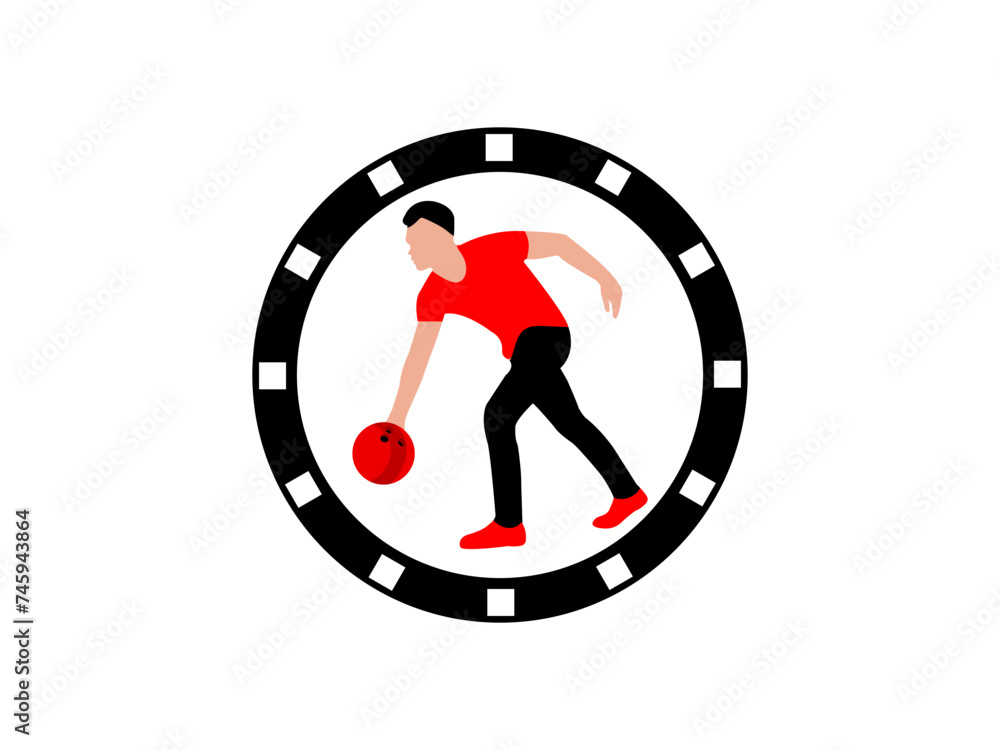 Bowling player vector. Good use for symbols, logos, mascots, icons ...