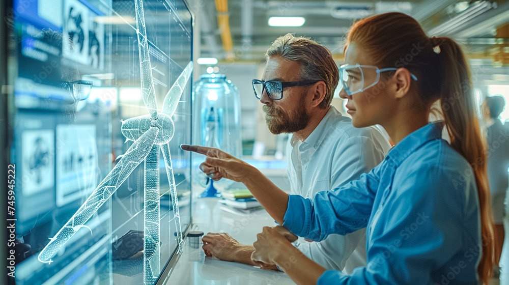 Foto de Engineer Collaborating on Eco-Friendly Turbine Design. Engineer ...