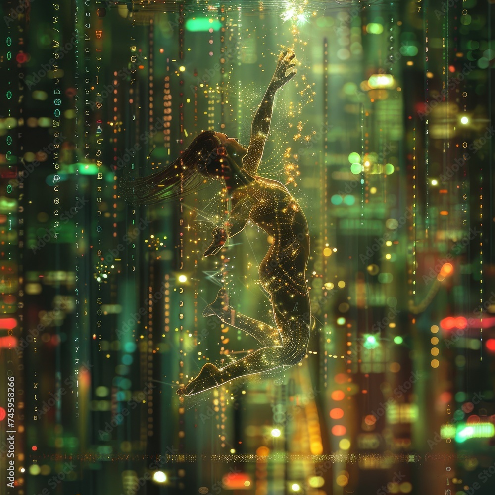 Quantum computing visualized with glowing qubits, a leap into the ...