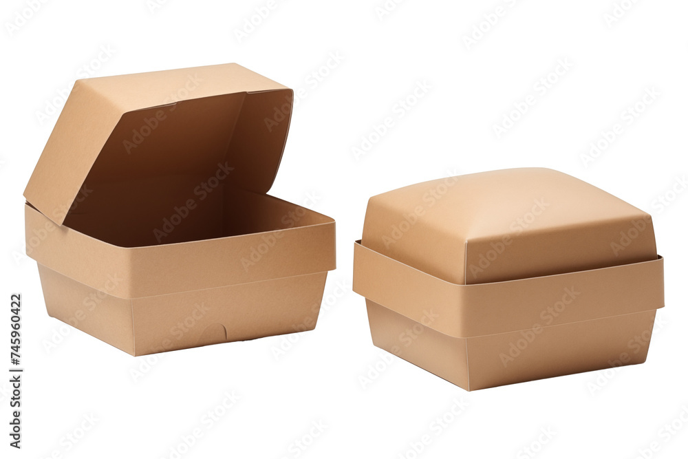 Eco-friendly Empty burger eco box PNG opened and closed isolated on ...