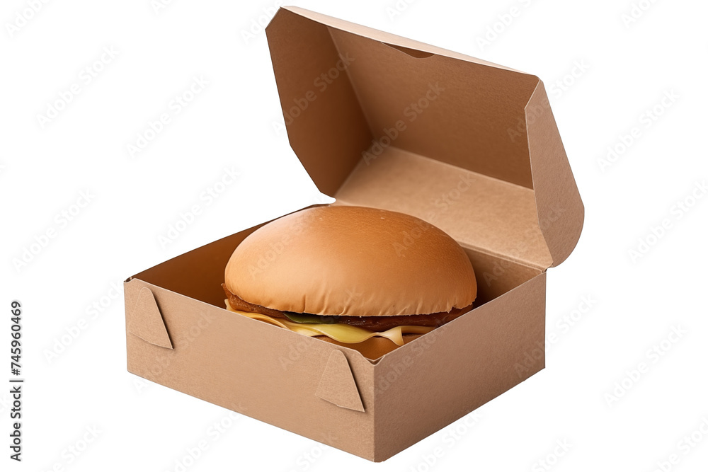 Eco-friendly Opened burger eco box PNG isolated on white and ...