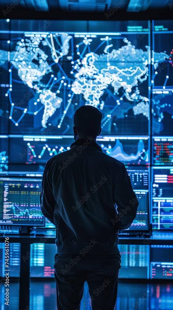 Cybersecurity command center, interactive maps and AI monitoring for ...