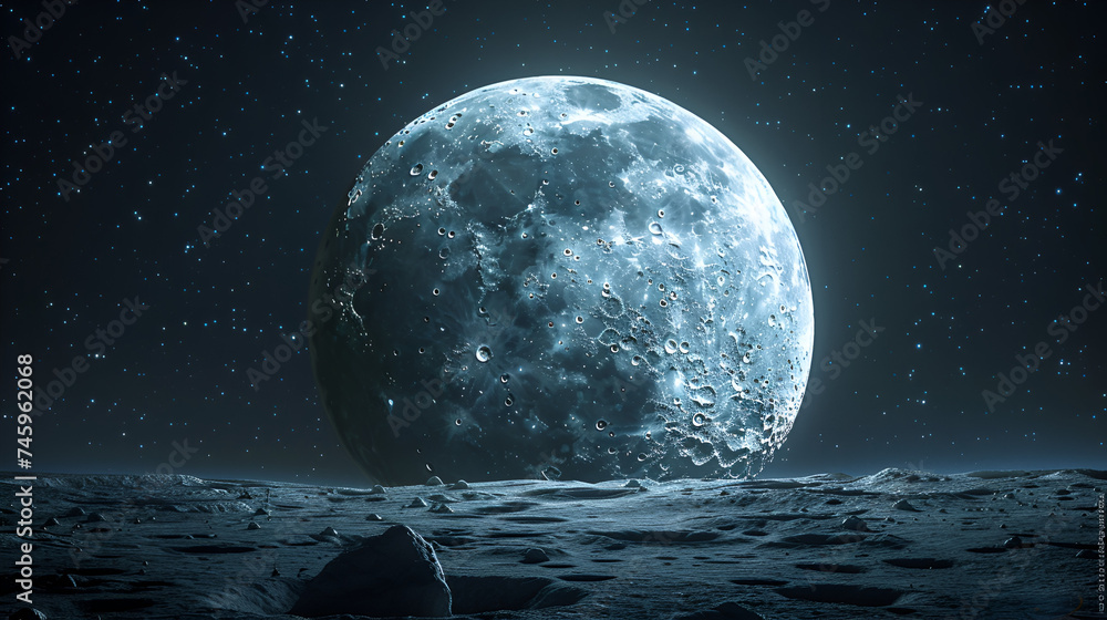 Creating a sharp, realistic image of the moon glowing in the night sky ...