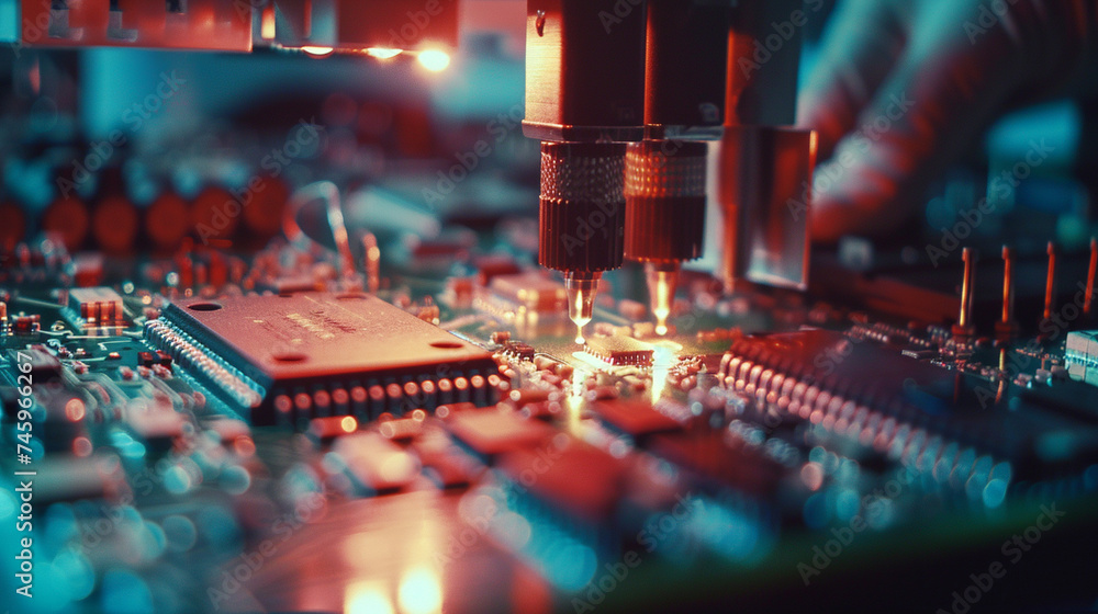 In the forefront of technological advancement, a close-up shot captures ...
