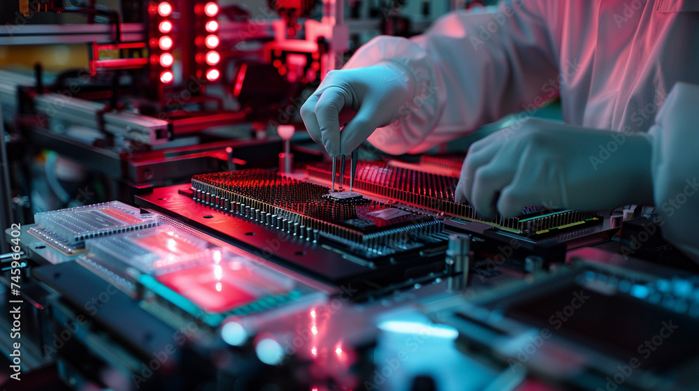 In the heart of technological advancement, a close-up perspective ...